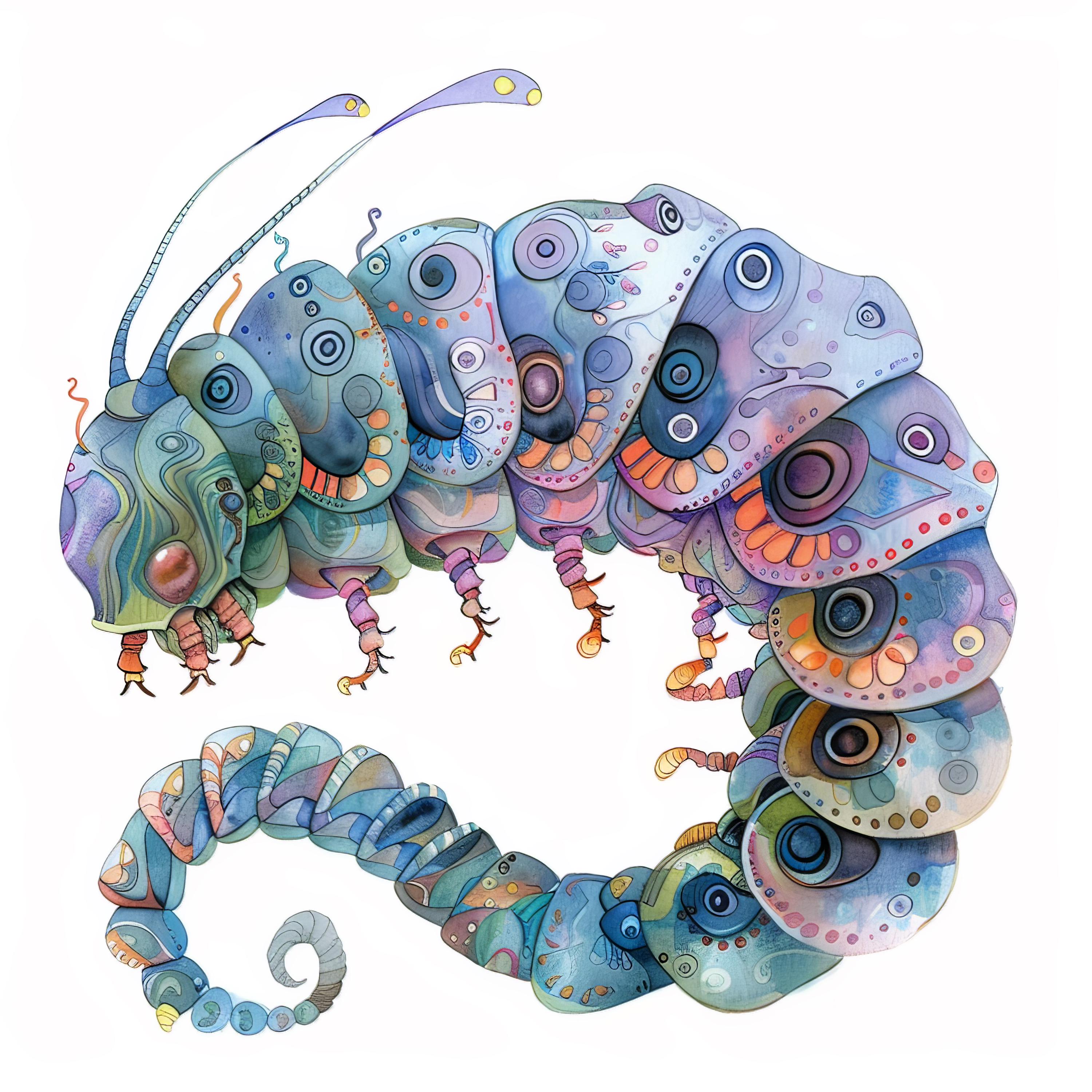 50 Watercolor Caterpillar Clipart PNG Bundle - - Personal and ...