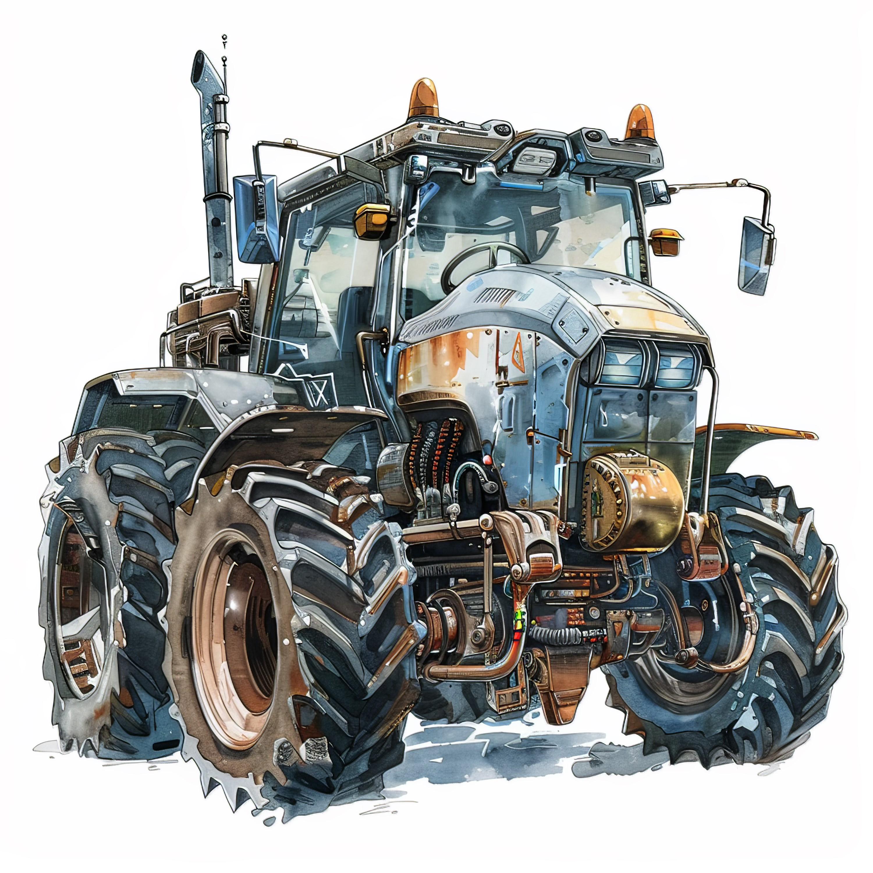 Sci Fi Tractor Clipart 25 High Res Watercolor JPG Junk Journals , Card ...