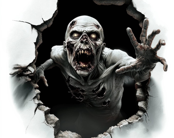 10 Halloween Zombie Clipart Watercolor Horror Dead Man Art, Zombie in ...