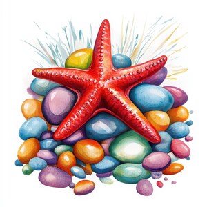 17 Colorful Starfish Clipart | Vibrant Ocean Starfish Illustrations for ...