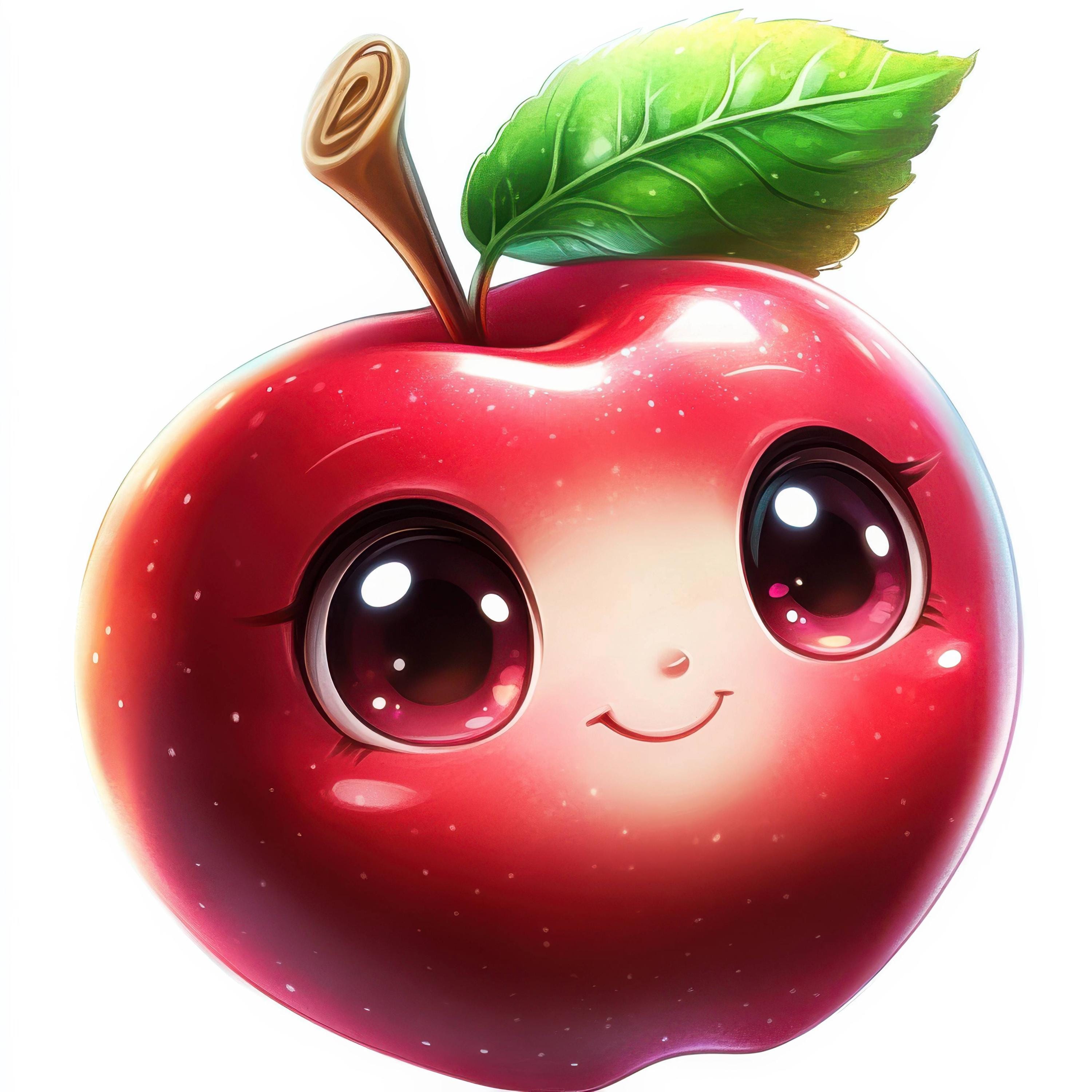 20 Cute Apple Clipart | Adorable Cute Apple Watercolor Illustrations ...