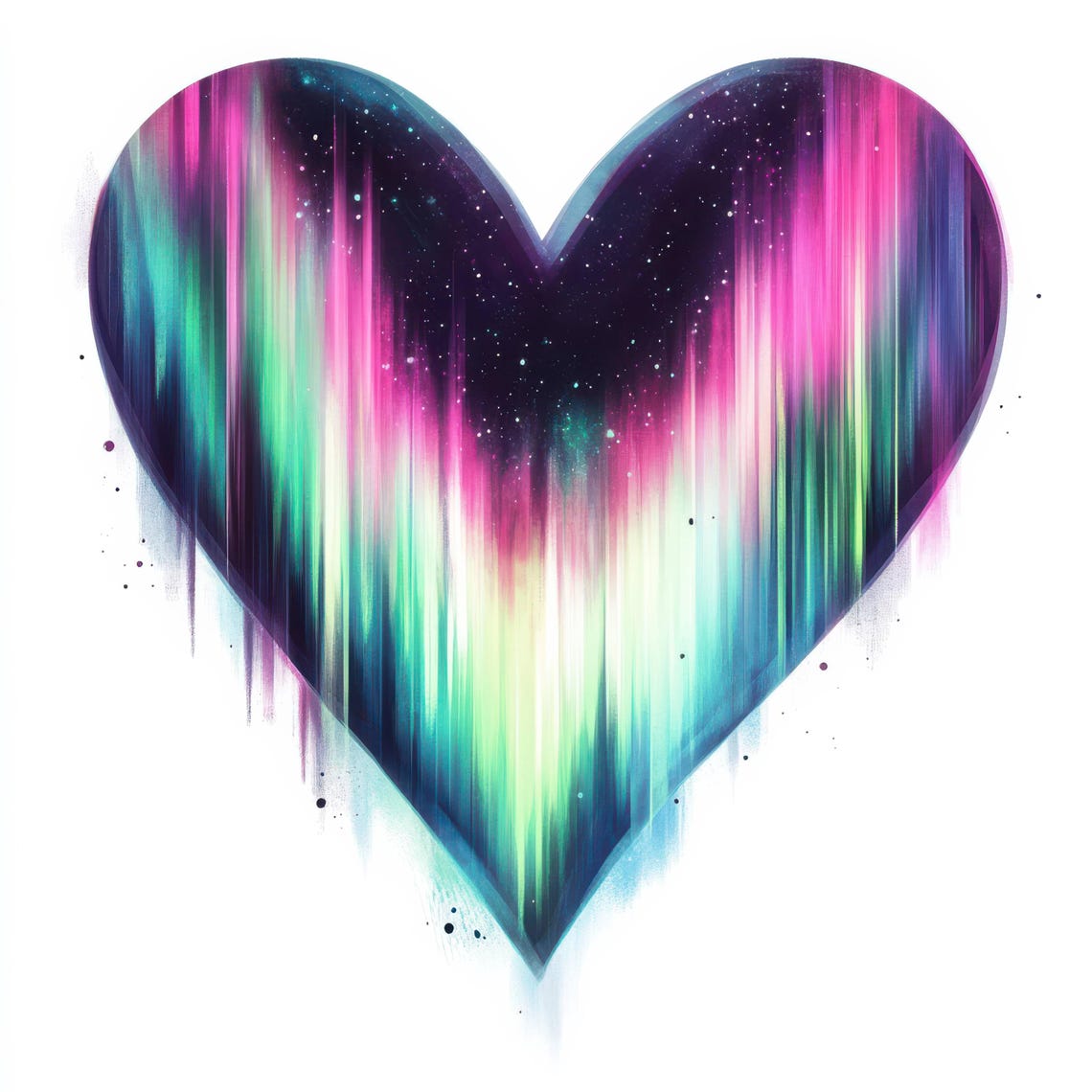 19 Aurora Heart Clipart High Res Watercolor Jpgs Magical Galaxy Hearts ...