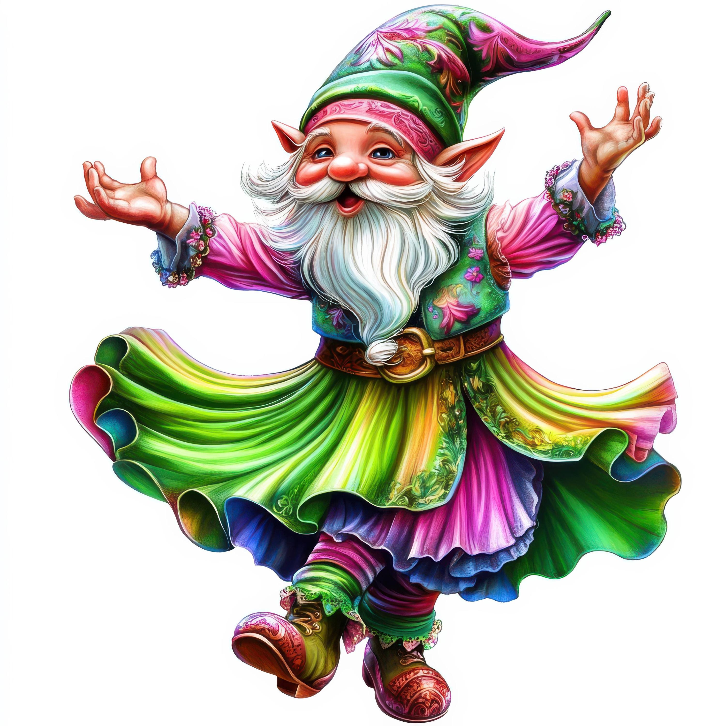 23 Dancing Gnome Clipart | Whimsical Watercolor Gnome Illustrations for ...