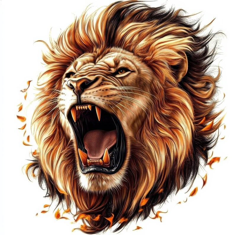 21 Enraged Lion Clipart | Powerful Furious Lion Illustrations for ...