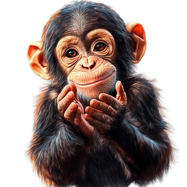 25 Baby Chimpanzee Digital Clipart | High-resolution | Cute Designs for ...
