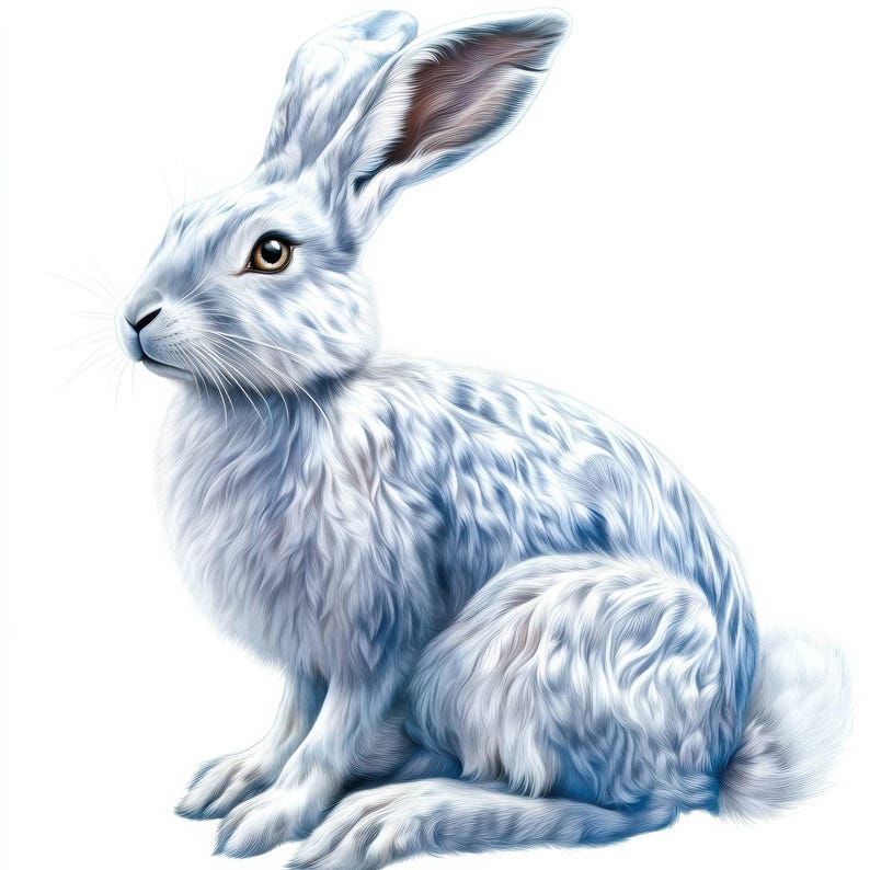 15 Arctic Hare Clipart – High Res Watercolor Jpgs | Winter Bunny ...