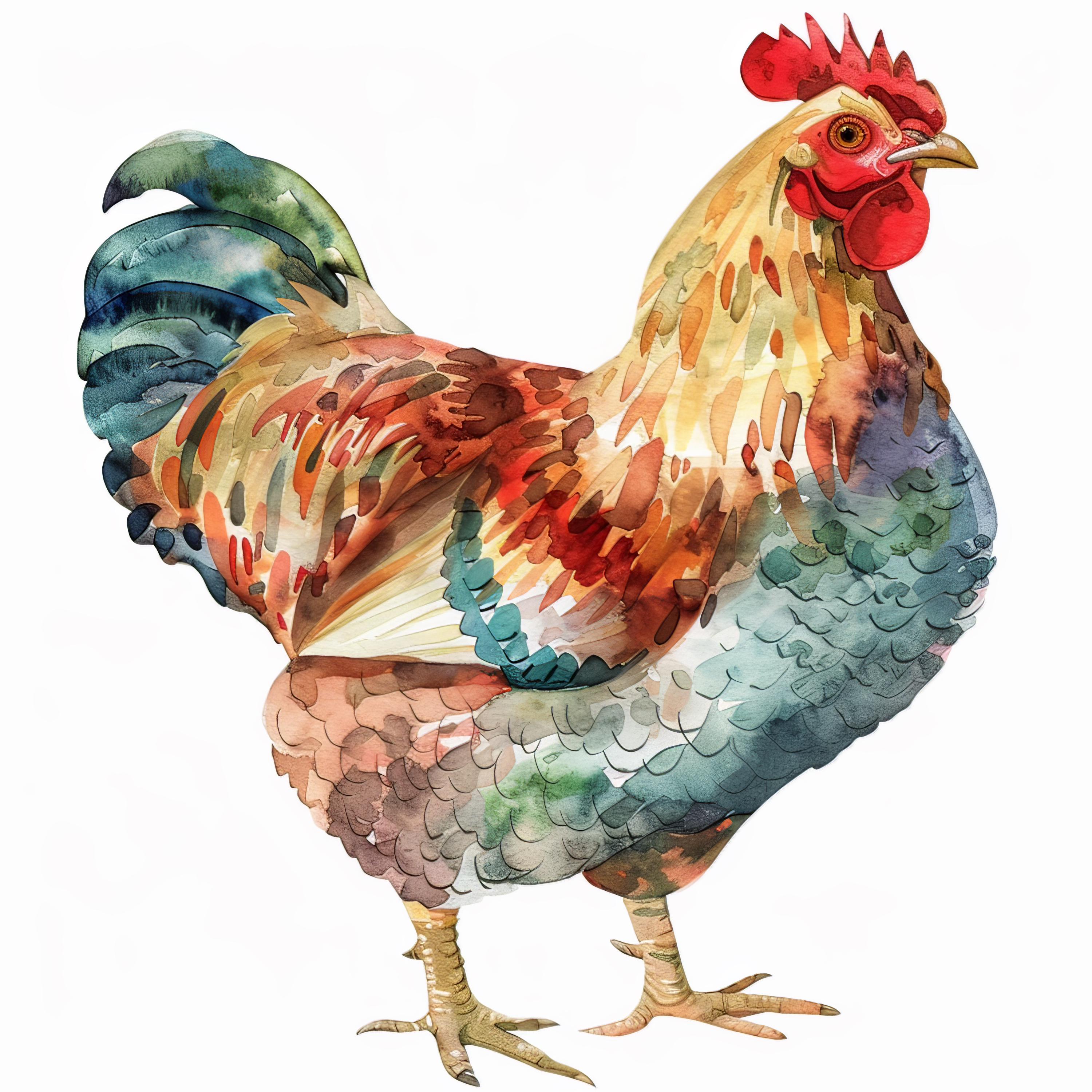 50 Watercolor Chicken Clipart PNG Bundle - - Personal and Commercial ...