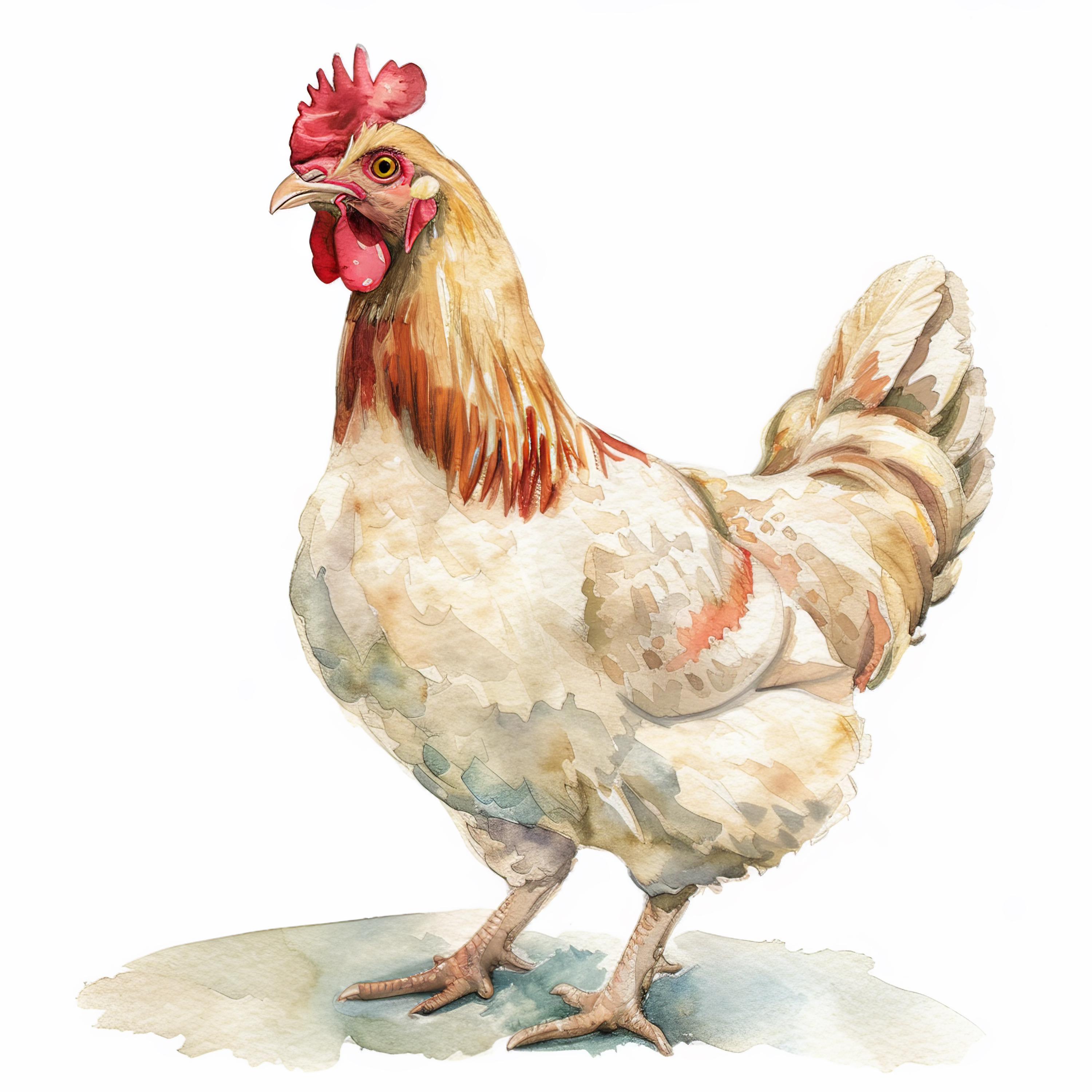 50 Watercolor Chicken Clipart PNG Bundle - - Personal and Commercial ...