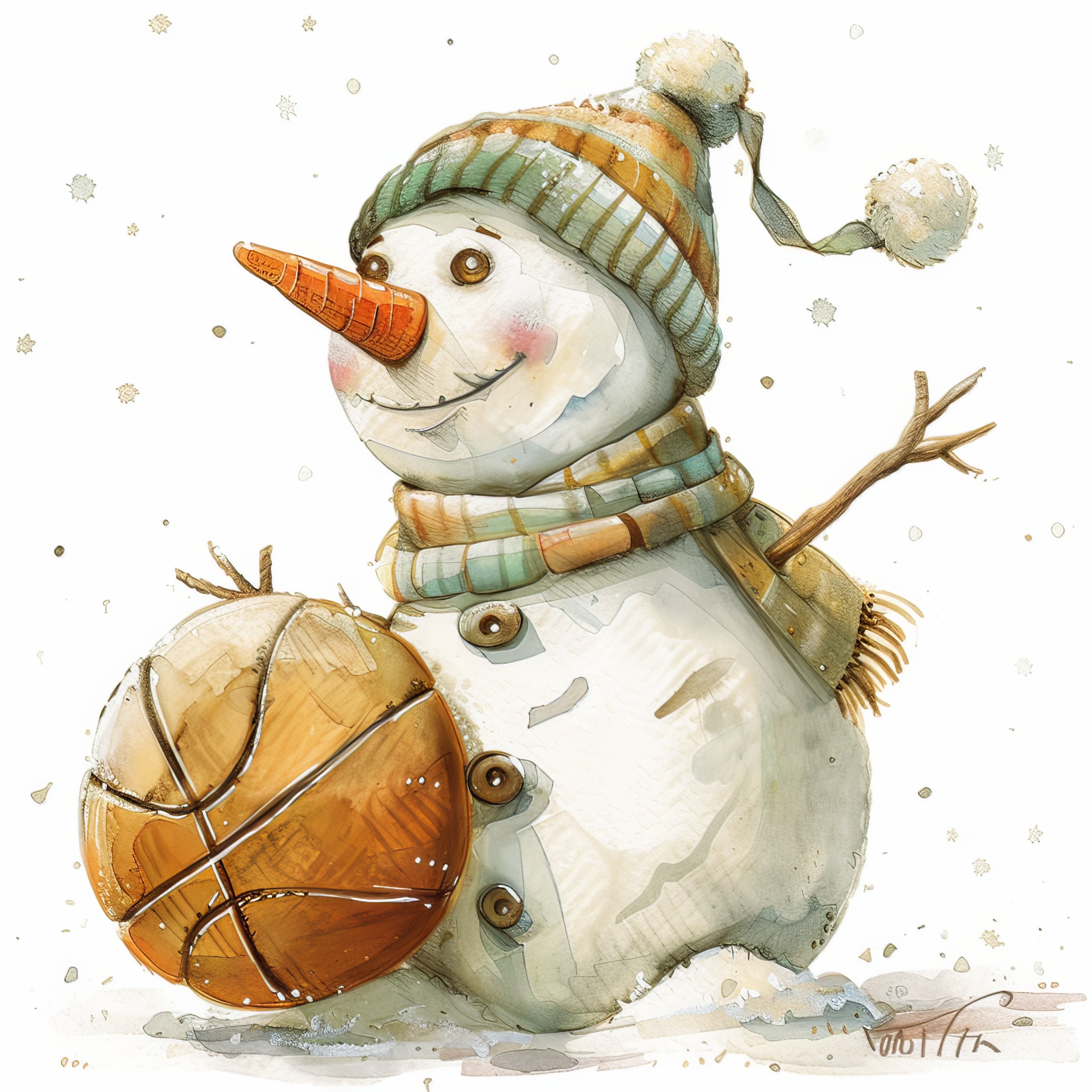 50 Watercolor Animated Snowmen Clipart PNG Bundle - - Personal and ...