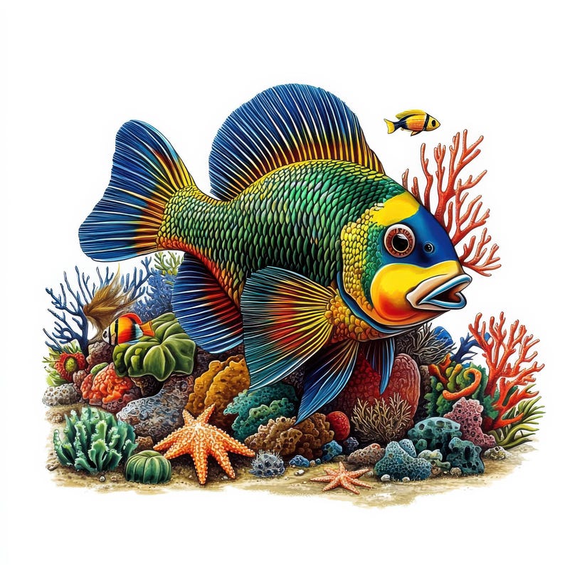 10 Ocean Fish Clipart | Vibrant Underwater Fish Illustrations for ...
