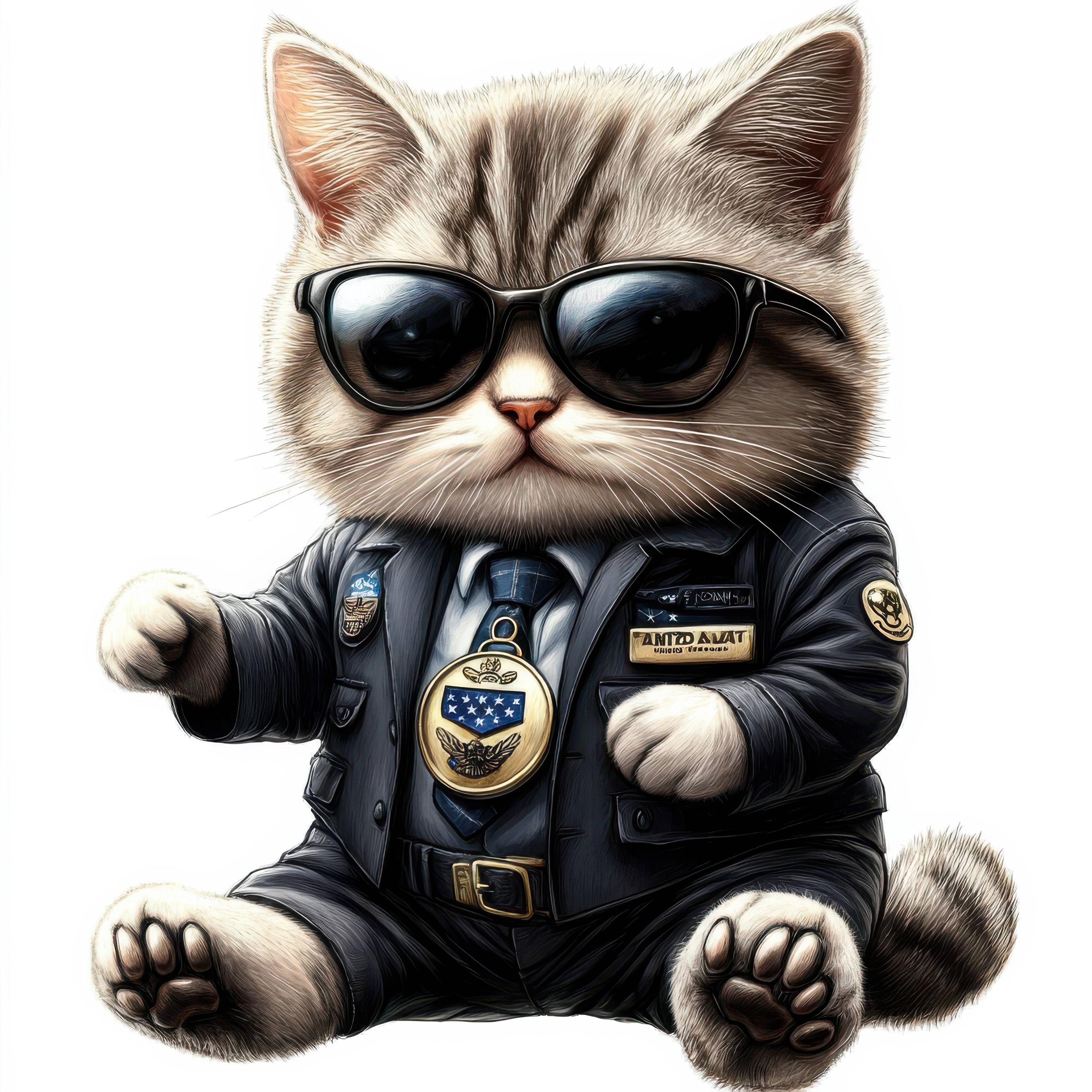 19 FBI Cat Clipart | Sleek FBI Cat Illustrations for Journals Jpg ...