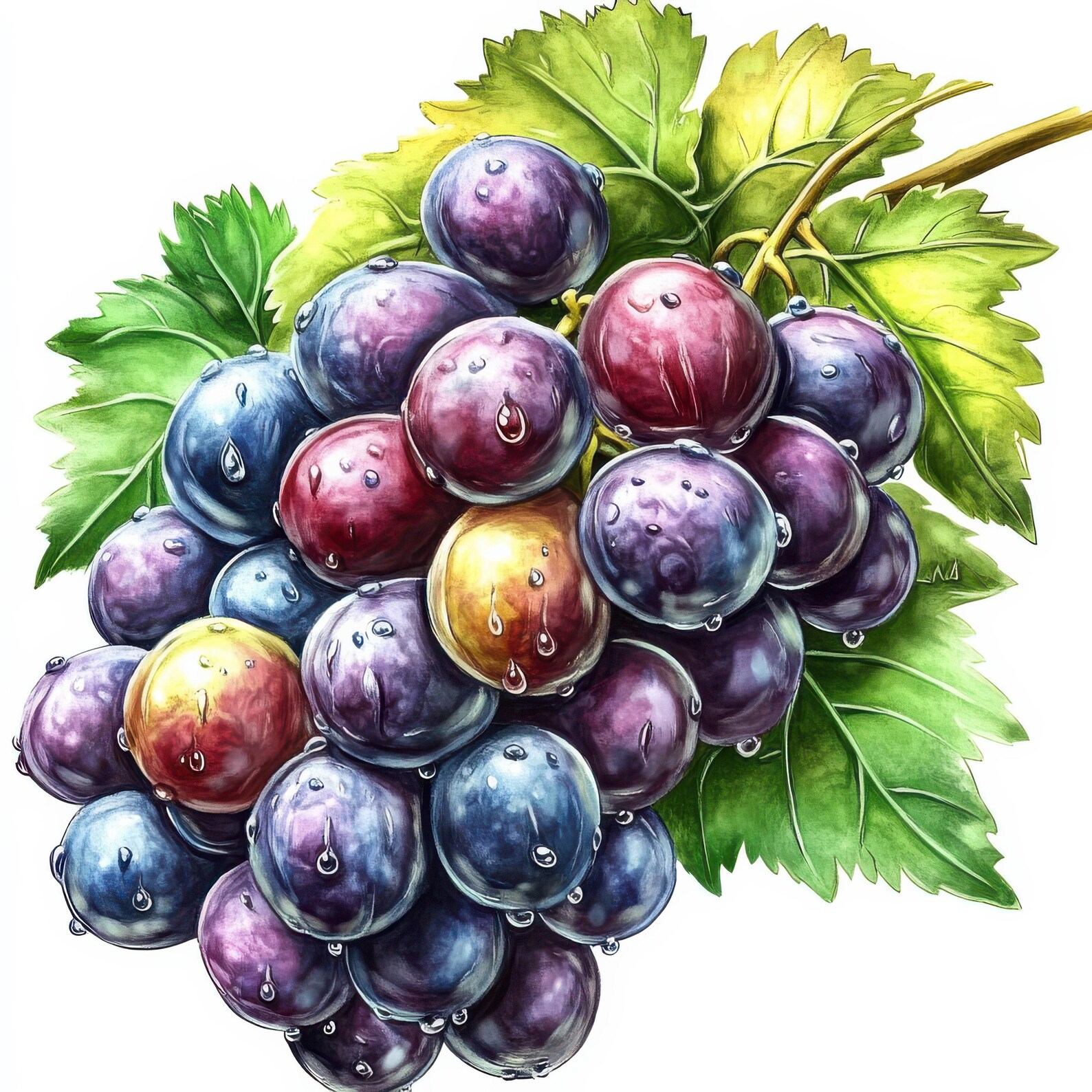 14 Fruit Clipart | Realistic Watercolor Fruit Illustrations for Kitchen ...