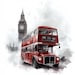 18 London Bus Clipart High Res Watercolor Jpgs | British Transport ...