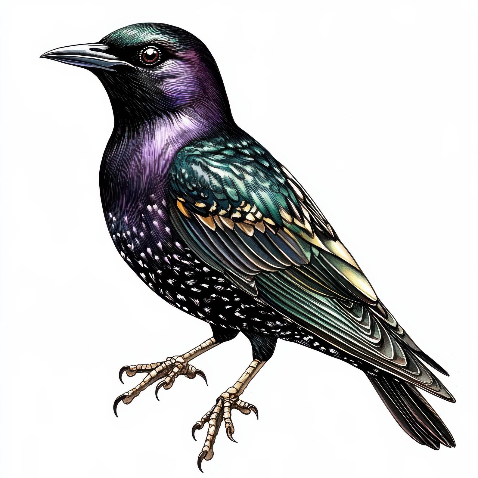 15 Starling Clipart | Stunning Starling Bird Illustrations for Journals ...