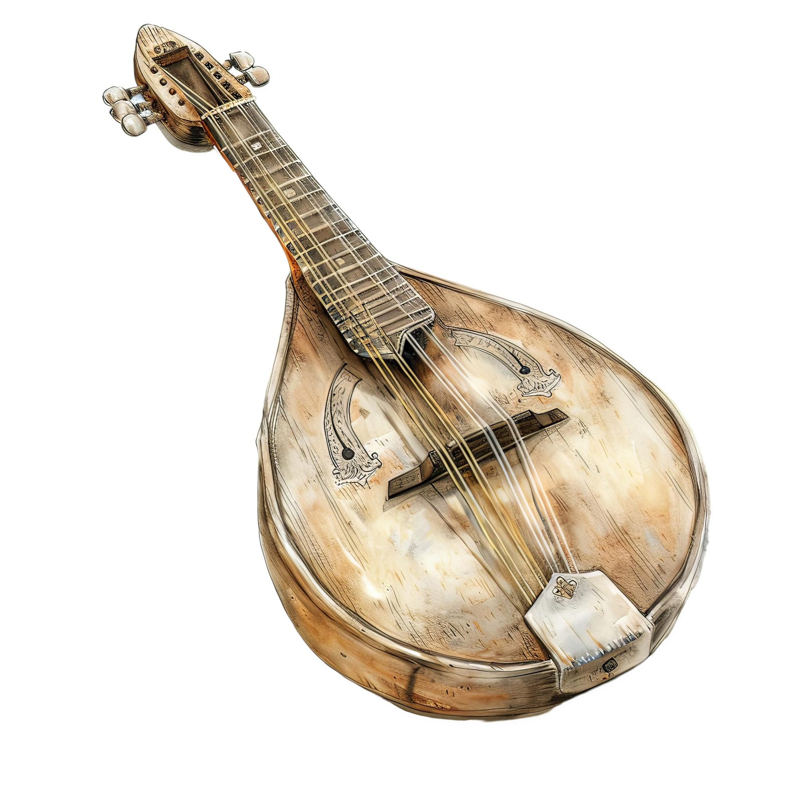 Mandolins Clipart 50 High Res Watercolor Png Junk Journals, Card Making ...