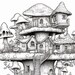50 Treehouse Colorıng Pages Printable PDF A4 Cute Kids Coloring Pages ...