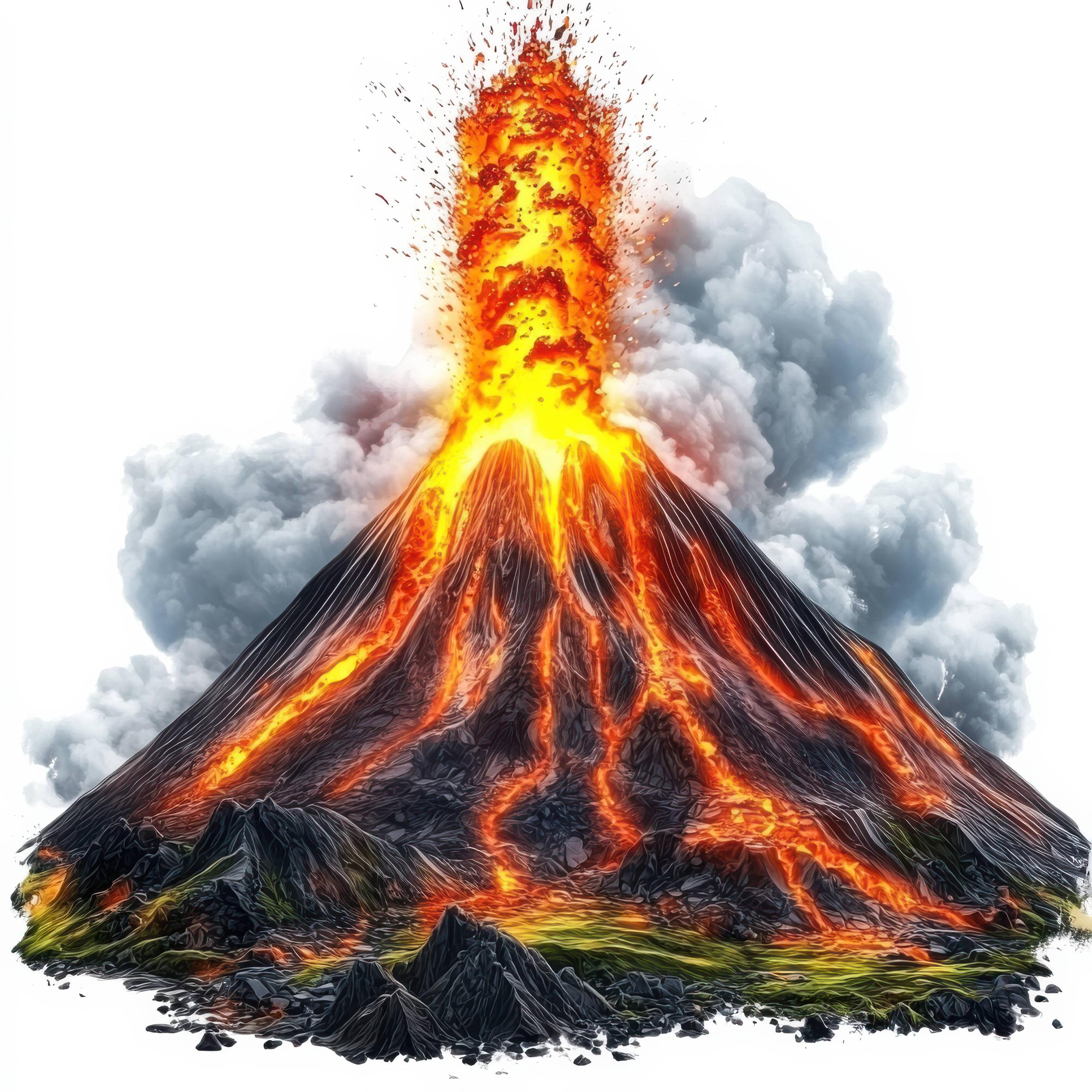 14 Erupting Volcano Clipart Explosive Volcano Illustrations for ...