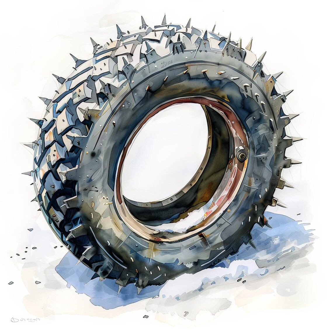 Wheel 50 Clipart High Res Watercolor JPG Junk Journals , Card Making ...