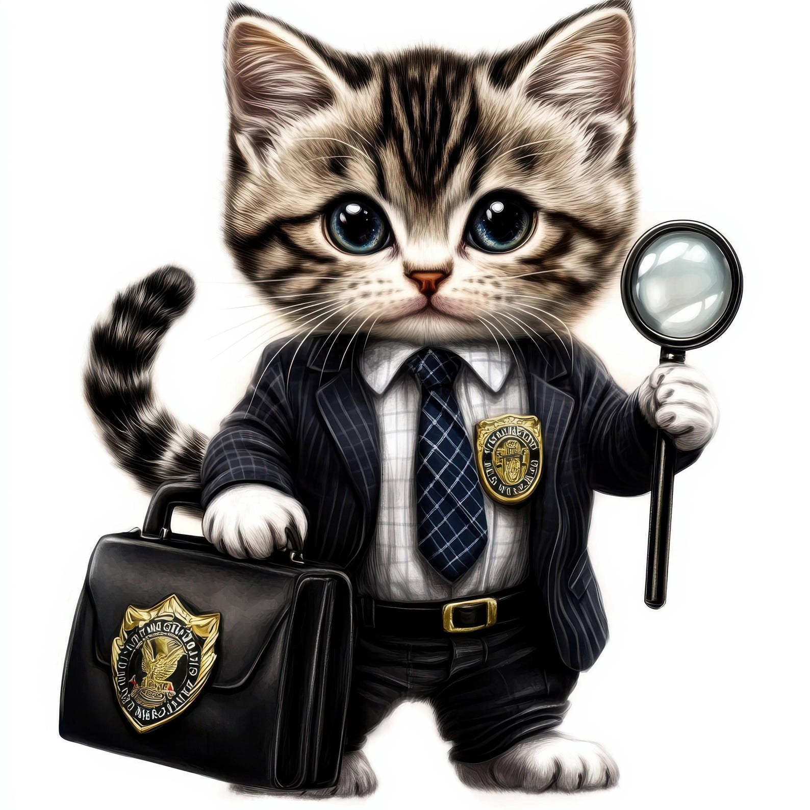 19 FBI Cat Clipart | Sleek FBI Cat Illustrations for Journals Jpg ...