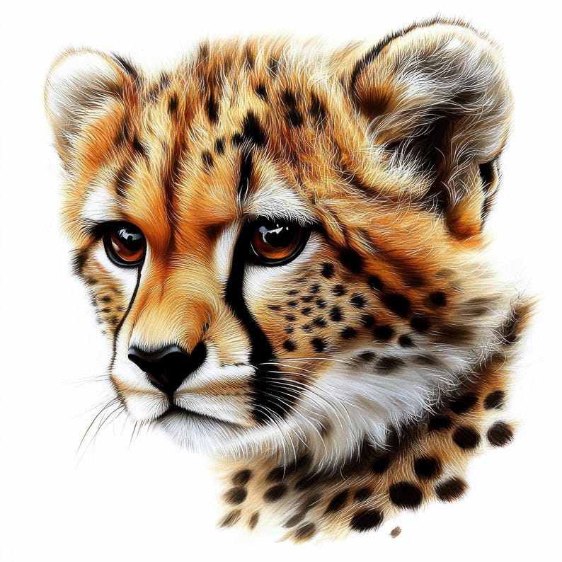 9 Cheetah Cub Clipart | Adorable Jungle Baby Cheetah Illustrations for ...