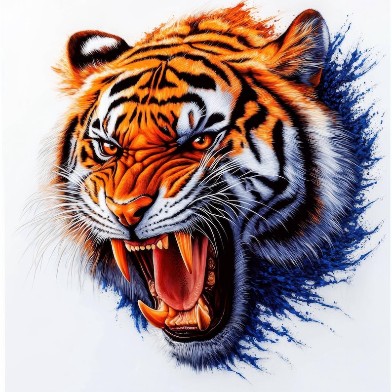 23 Angry Tiger Clipart | Intense Jungle Tiger Illustrations for Bold ...