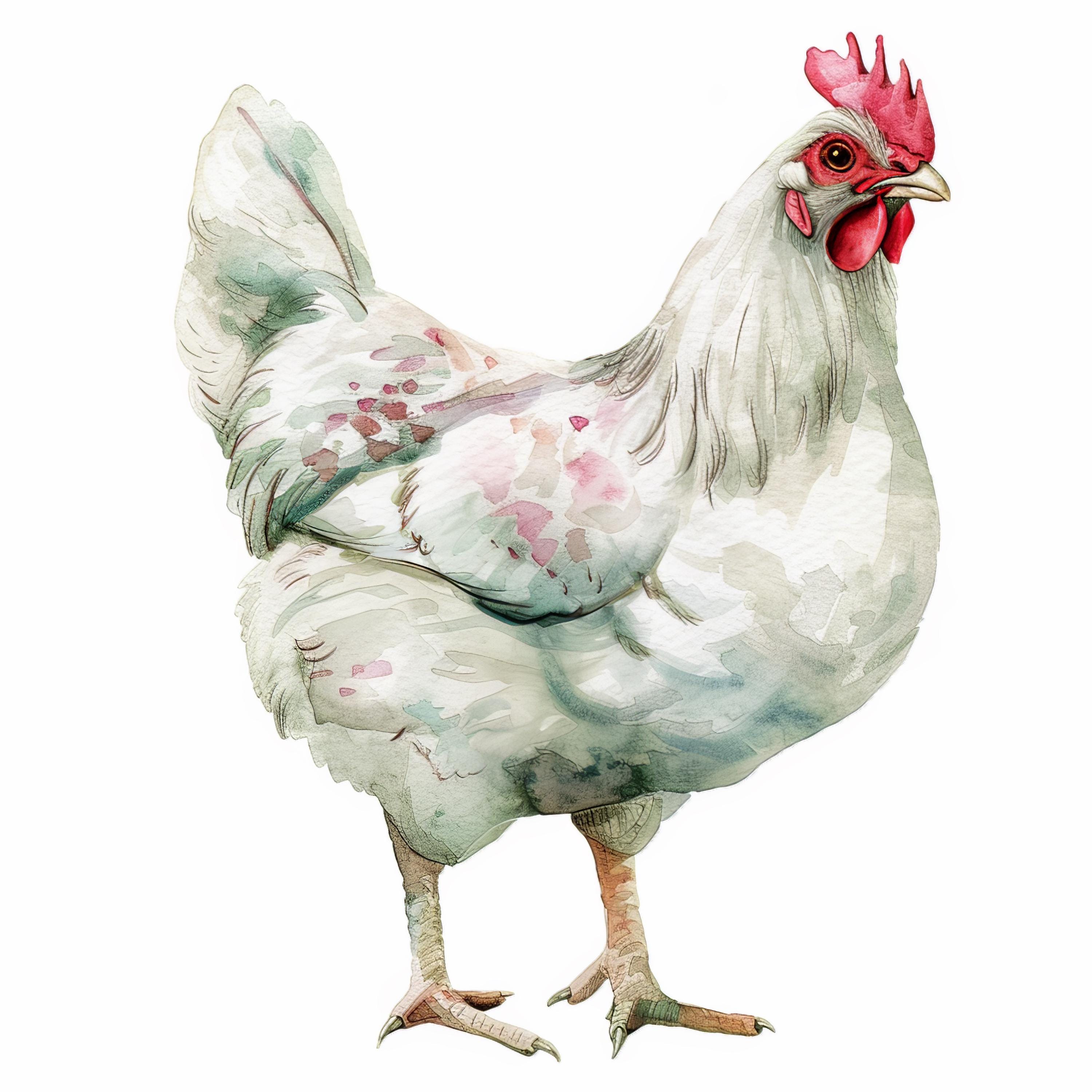 50 Watercolor Chicken Clipart PNG Bundle - - Personal and Commercial ...