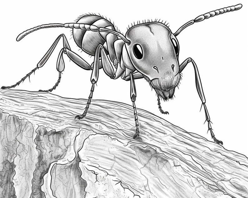 50 Ant Colorıng Pages | Printable PDF A4 | Cute Kids Coloring Pages for ...