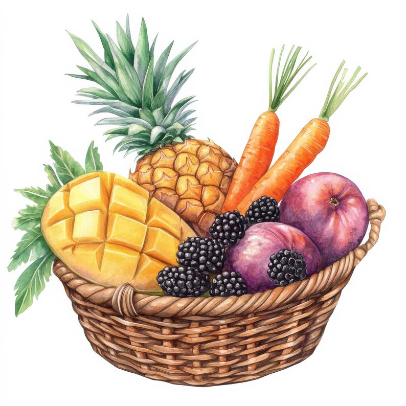 17 Fresh Produce Clipart | Watercolor Fruits and Vegetables for ...
