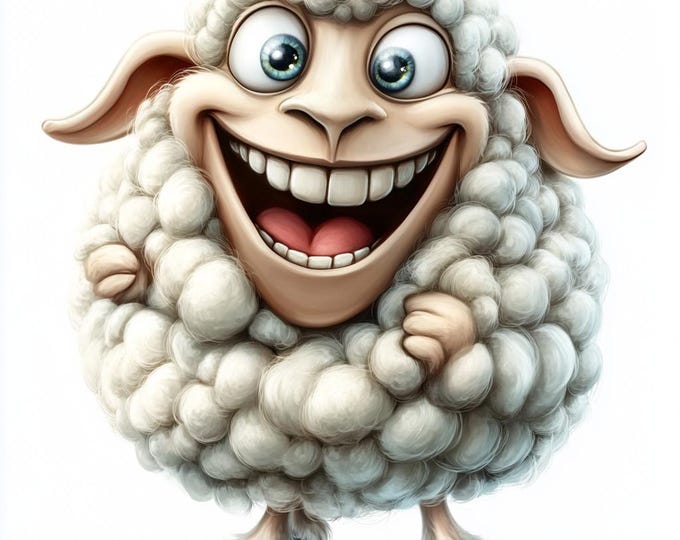 Funny Sheep Clipart Bundle: Farm Animal Designs (digital Download ...