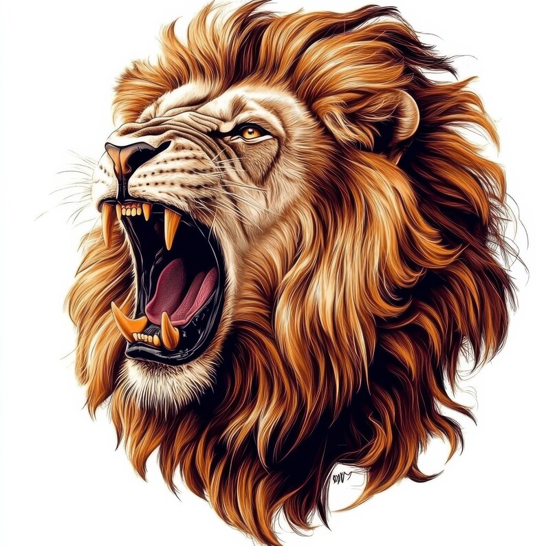 21 Enraged Lion Clipart | Powerful Furious Lion Illustrations for ...