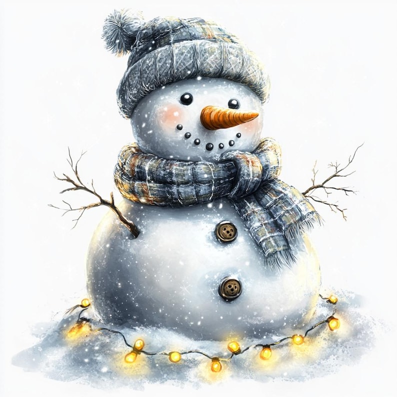 25 Christmas Snowman Digital Clipart High-resolution Festive & Cute ...