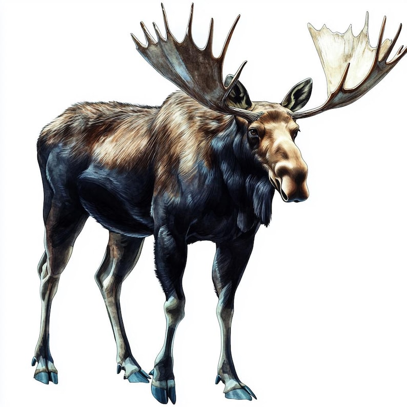25 High-res Moose Watercolor Clipart | Digital Download Kit | Fantasy ...