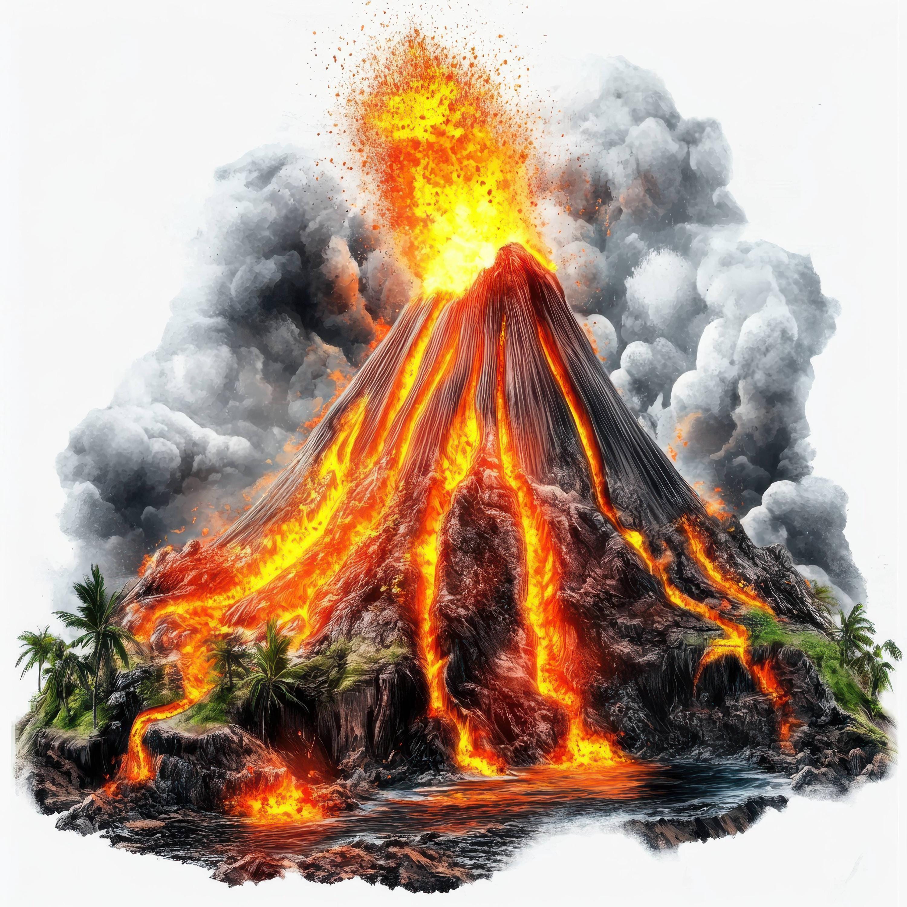 14 Erupting Volcano Clipart Explosive Volcano Illustrations for ...