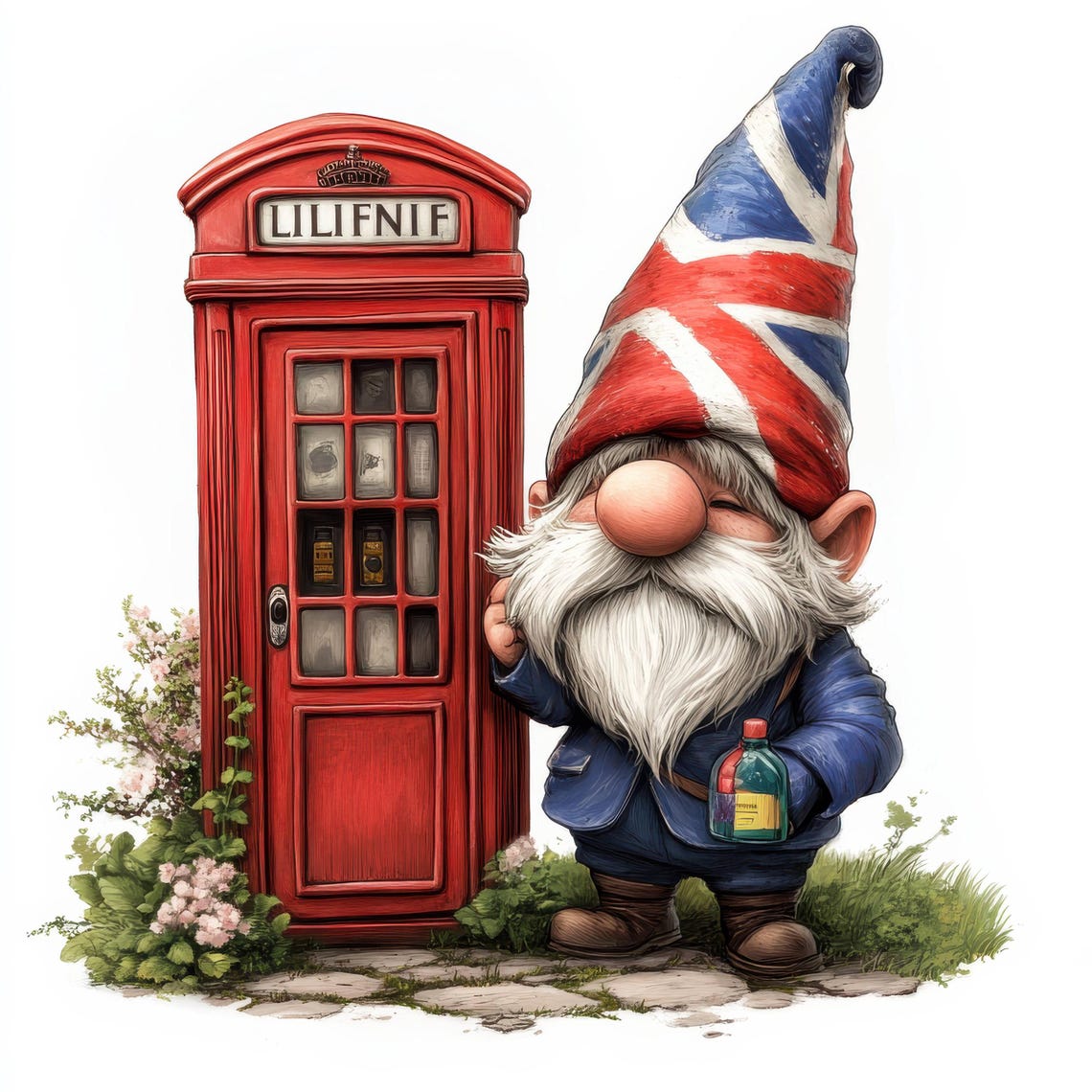 21 Patriotic Clipart Charming Union Jack Gnome Watercolor Jpgs UK Gnome ...