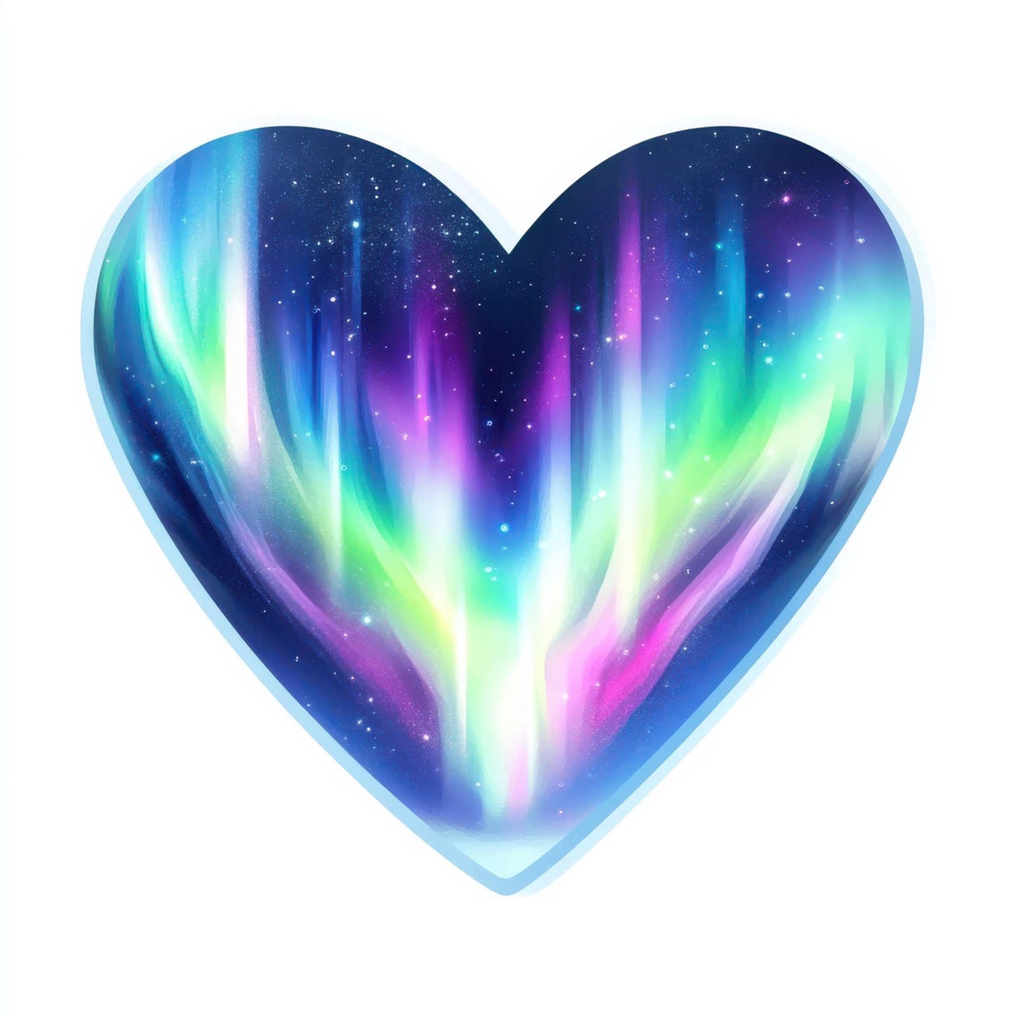 19 Aurora Heart Clipart High Res Watercolor Jpgs Magical Galaxy Hearts ...
