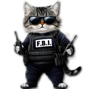 19 FBI Cat Clipart | Sleek FBI Cat Illustrations for Journals Jpg ...