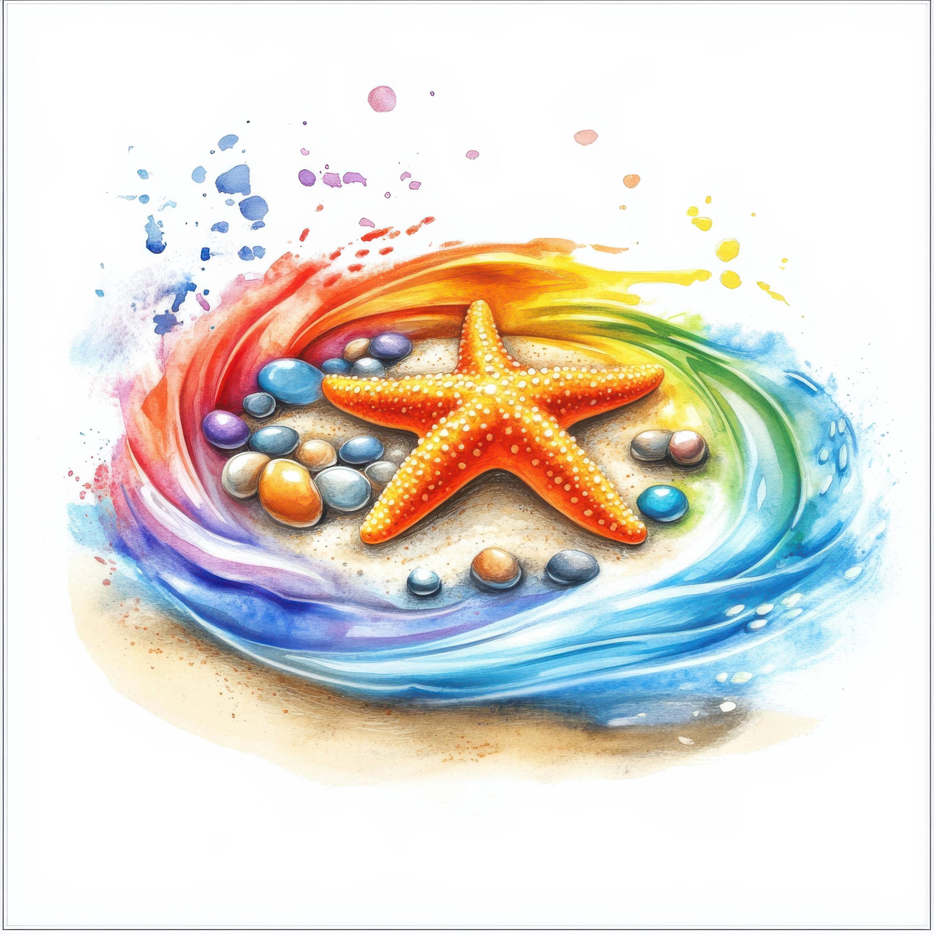 17 Colorful Starfish Clipart | Vibrant Ocean Starfish Illustrations for ...