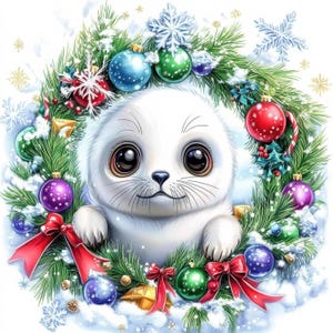 20 Christmas Baby Seal Clipart | Adorable Holiday Seal Illustrations ...