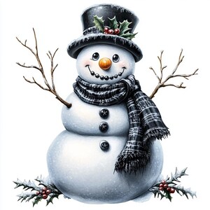 25 Christmas Snowman Digital Clipart | High-resolution | Festive & Cute ...