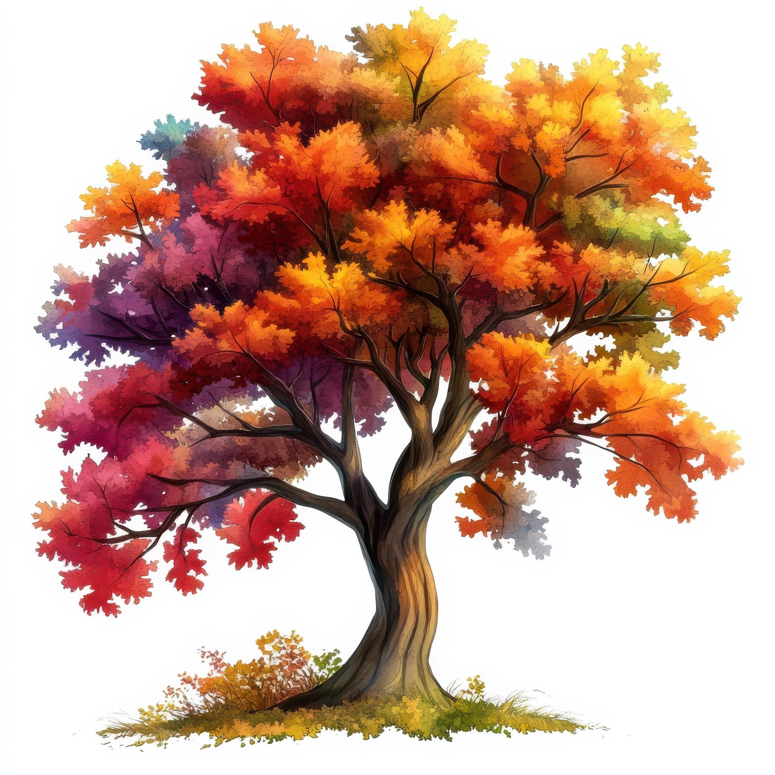 13 Autumn Tree Clipart | Vibrant Watercolor Fall Trees for Seasonal ...