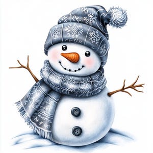 25 Christmas Snowman Digital Clipart | High-resolution | Festive & Cute ...