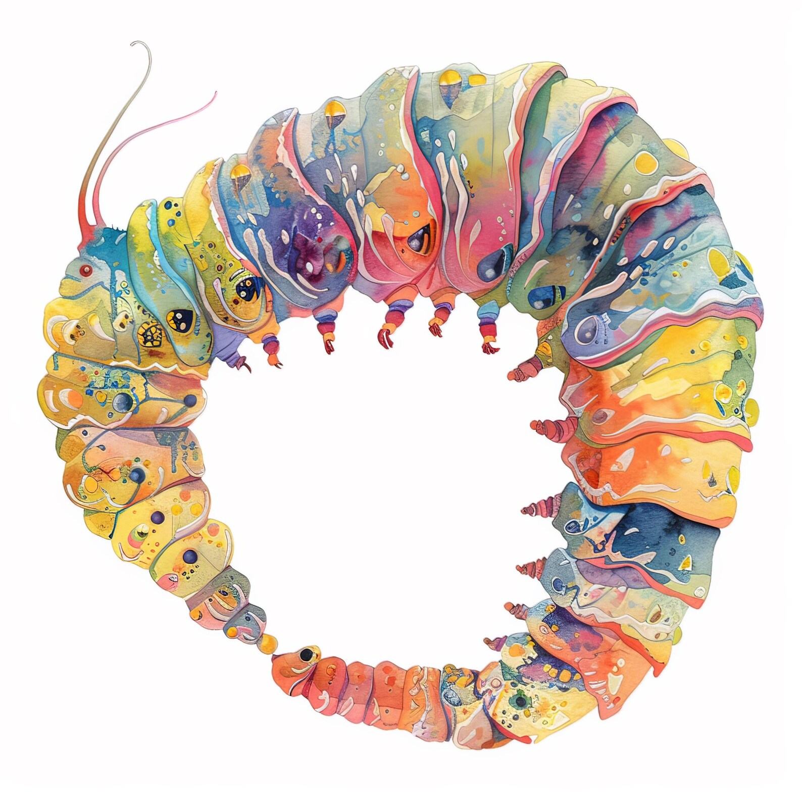 50 Watercolor Caterpillar Clipart PNG Bundle - - Personal and ...