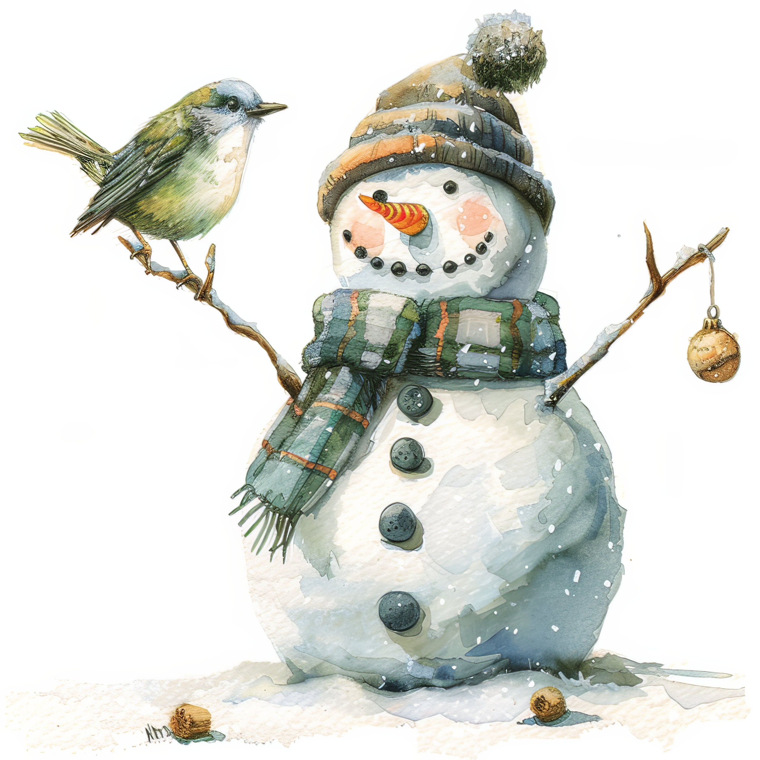 50 Watercolor Animated Snowmen Clipart PNG Bundle - - Personal and ...