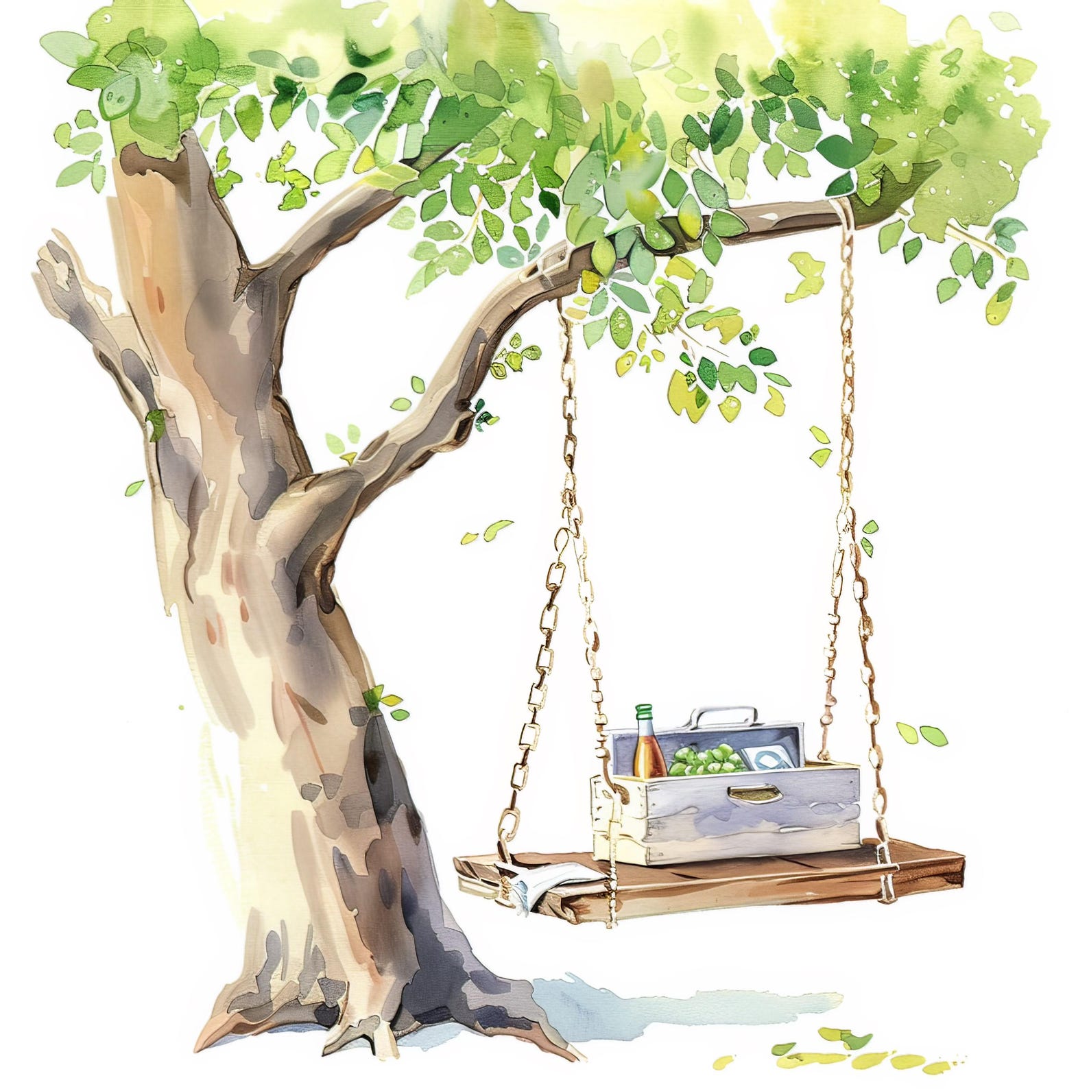 Tree Swing 50 Clipart High Res Watercolor JPG Junk Journals , Card ...
