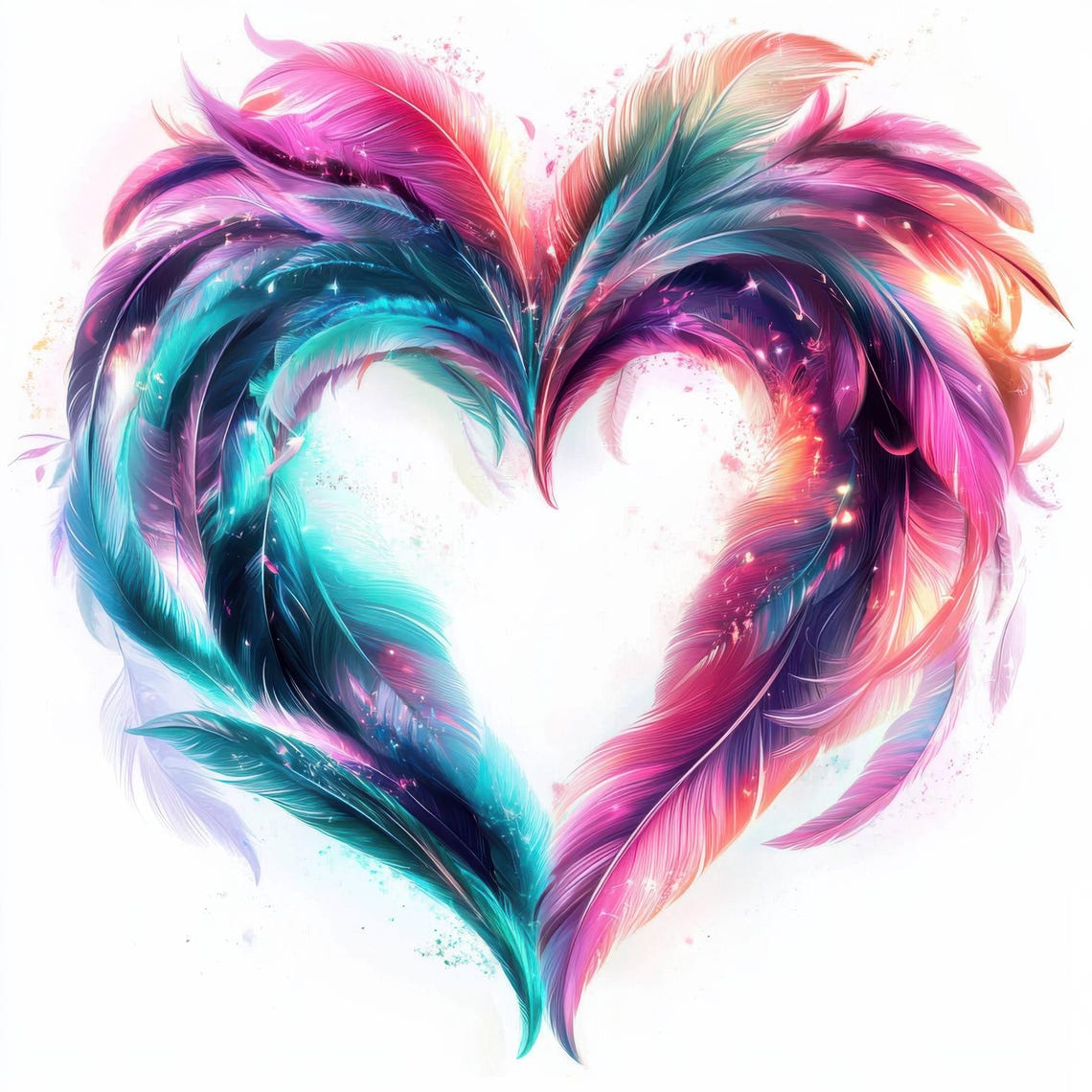 19 Aurora Heart Clipart High Res Watercolor Jpgs Magical Galaxy Hearts ...