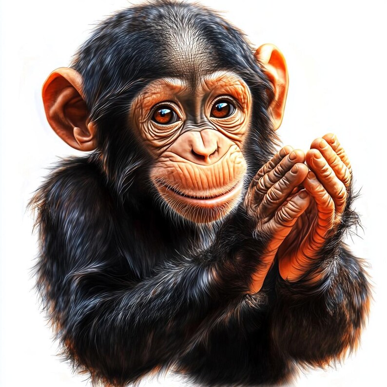 25 Baby Chimpanzee Digital Clipart | High-resolution | Cute Designs for ...
