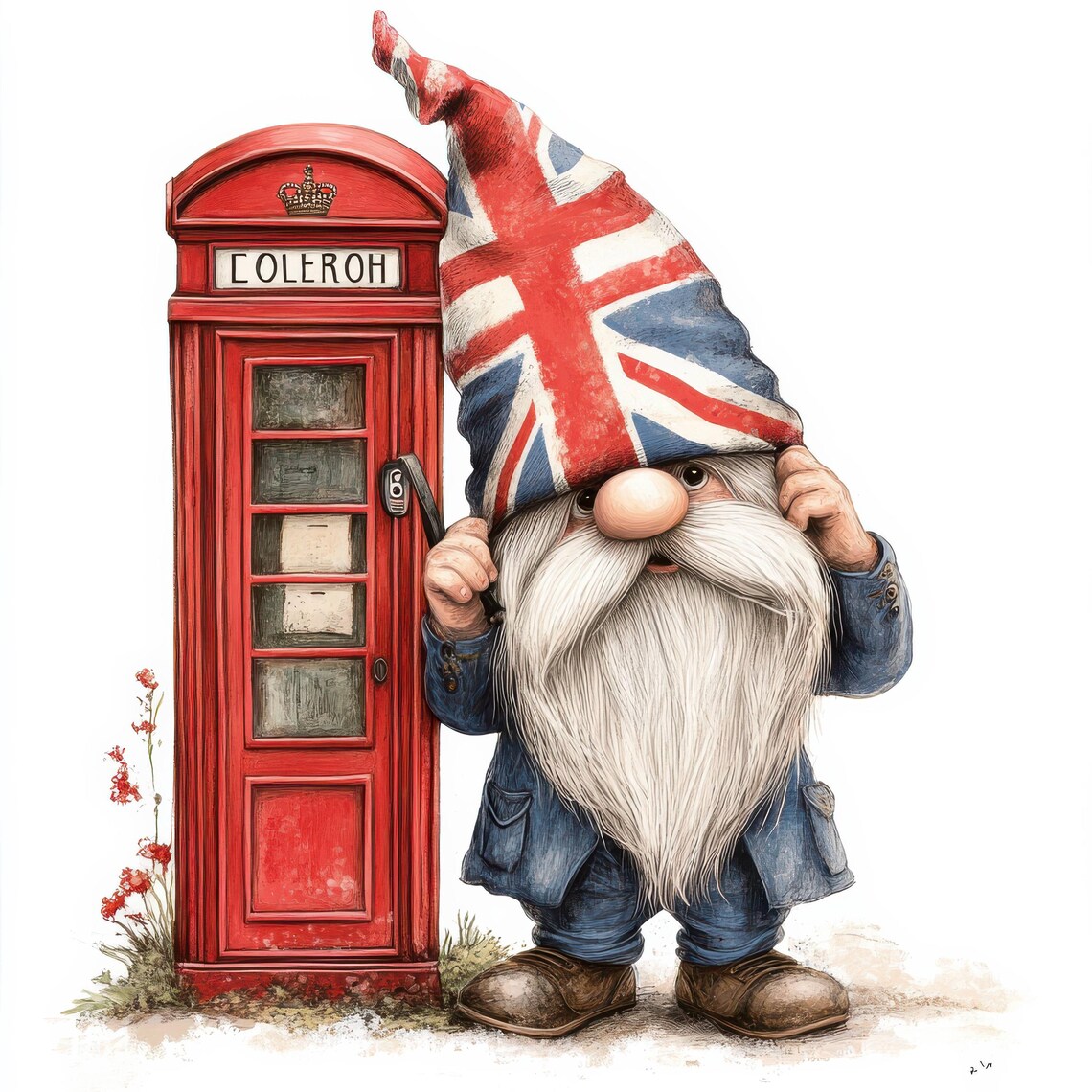21 Patriotic Clipart Charming Union Jack Gnome Watercolor Jpgs UK Gnome ...