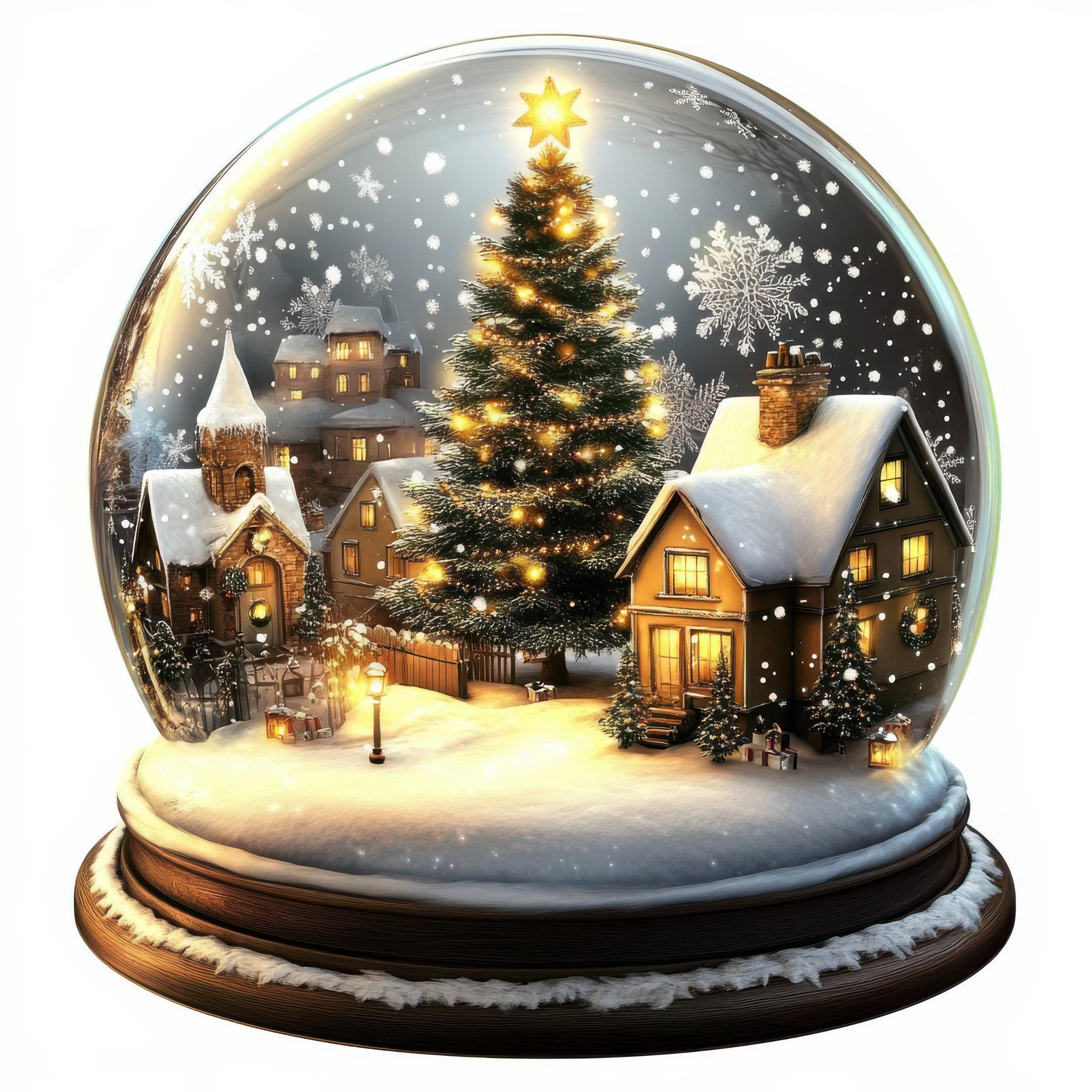 24 Snow Globe Clipart – High Res Watercolor Jpgs | Winter Wonderland ...