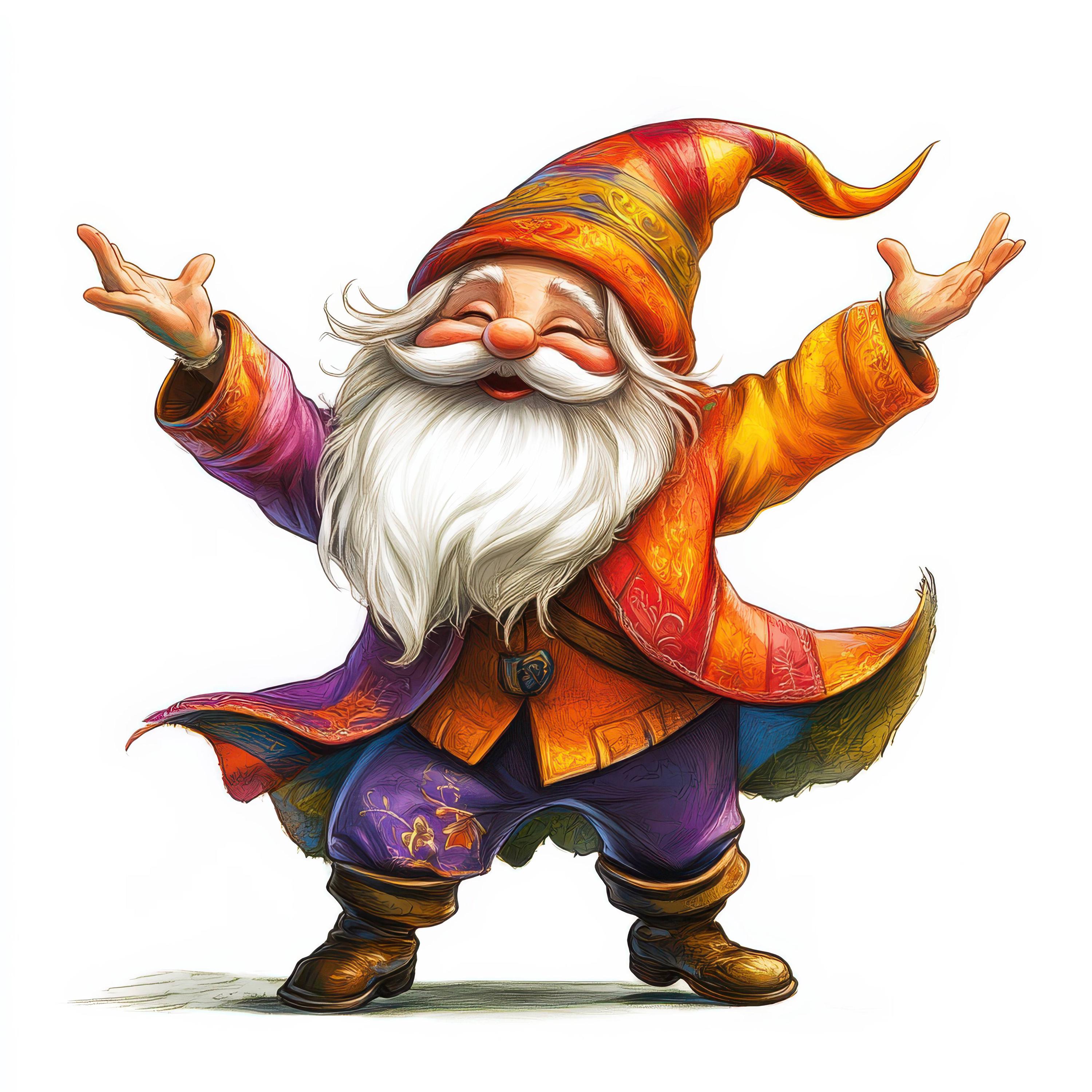 23 Dancing Gnome Clipart | Whimsical Watercolor Gnome Illustrations for ...
