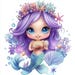 24 Christmas Mermaid Clipart | Festive Watercolor Mermaids | Holiday ...